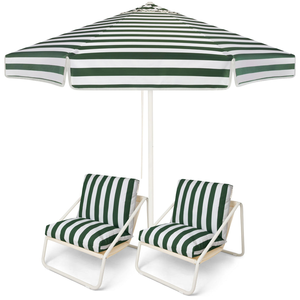 Native Stripe Market Umbrella and Outdoor Chair Set | Sunday Supply Co.